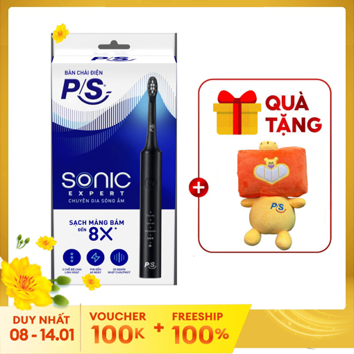 UShop. Bàn chải điện P/S Sonic Expert Chuyên gia sóng âm màu Đen